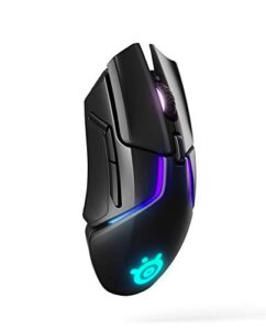 steelseries rival 650 quantum wireless gaming mouse - rapid charging battery - 12, 000 cpi truemove3+ dual optical sensor - low 0.5 lift-off distance - 256 weight configurations - 8 zone rgb lighting