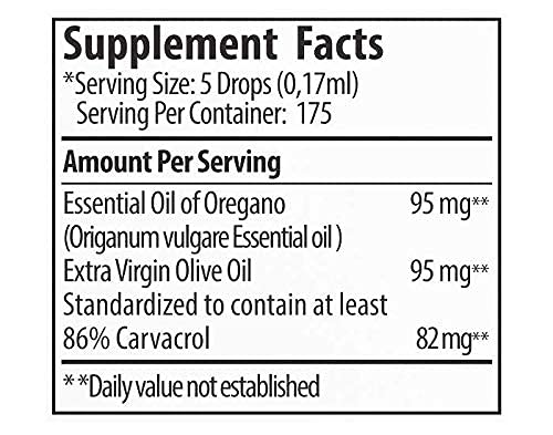 Zane Hellas 50 % Oregano Oil. Greek Essential Oil of Oregano .86% Min Carvacrol. 82mg Carvacrol Per Serving. Probably The Best Oregano Oil in The World. 1 fl. oz.- 30ml