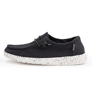 Hey Dude Women's Wendy L Black Size 8 | Women’s Shoes | Women’s Lace Up Loafers | Comfortable & Light-Weight