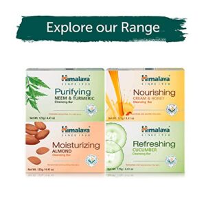 Himalaya Purifying Neem & Turmeric Cleansing Bar, Face and Body Soap for Soft, Clear & Acne Free Skin, 4.41 oz, 12 Pack