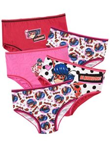 miraculous girls' ladybug underwear pack of 5 size 10 multicolored