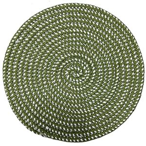 Hand Woven Round Area Rugs Living Room Bedroom Study Computer Chair Cushion Base Mat Round Carpet Lifts Basket Swivel Chair Pad Coffee Table Rug(2' Round, Green)