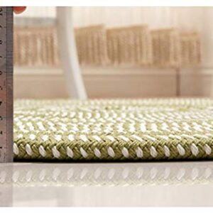 Hand Woven Round Area Rugs Living Room Bedroom Study Computer Chair Cushion Base Mat Round Carpet Lifts Basket Swivel Chair Pad Coffee Table Rug(2' Round, Green)