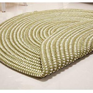 Hand Woven Round Area Rugs Living Room Bedroom Study Computer Chair Cushion Base Mat Round Carpet Lifts Basket Swivel Chair Pad Coffee Table Rug(2' Round, Green)