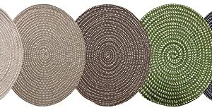 Hand Woven Round Area Rugs Living Room Bedroom Study Computer Chair Cushion Base Mat Round Carpet Lifts Basket Swivel Chair Pad Coffee Table Rug(2' Round, Green)