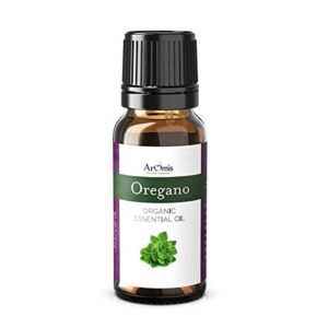 aromis oregano essential oil - usda certified organic - 100% pure therapeutic grade - 10ml, undiluted, premium, oils perfect for aromatherapy 34 fl oz