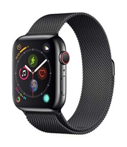 apple watch series 4 (gps + cellular, 44mm) - space black stainless steel case with space black milanese loop