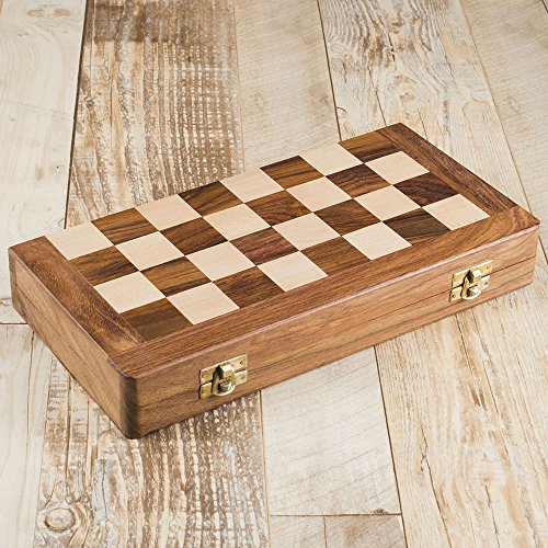 Rusticity® Chess Set Wood | Chess Set Magnetic, Chess Sets with Folding Board | Handmade | 10x10 in