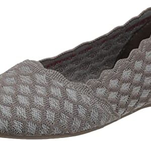 Skechers Women's Cleo-Honeycomb Ballet Flat, Dark Taupe, 10