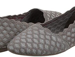 Skechers Women's Cleo-Honeycomb Ballet Flat, Dark Taupe, 10