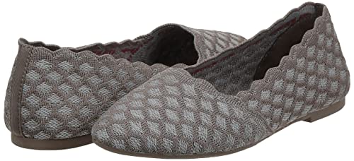 Skechers Women's Cleo-Honeycomb Ballet Flat, Dark Taupe, 10