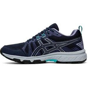 asics women's gel-venture 7 running shoes, 7, black/silver