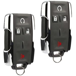 fits chevy silverado colorado/gmc sierra canyon key fob keyless entry remote start 2014 2015 2016 2017 (set of 2) - chrome