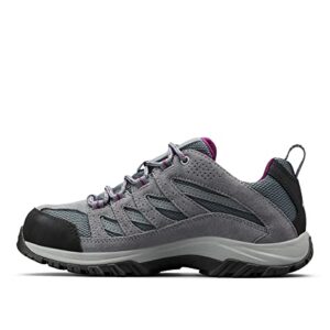 Columbia Womens Crestwood Mid Waterproof Hiking Shoe, Graphite, Wild Iris, 8.5 US