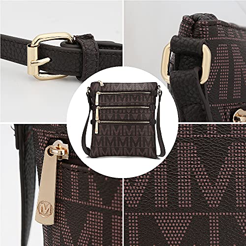 MKF Crossbody Bag for Women Luxury Purses and Handbags PU Leather Adjustable Shoulder Strap Crossover Messenger