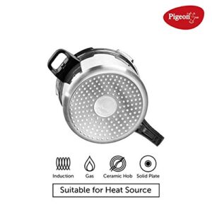 Pigeon 3 Qt Small Pressure Cooker, Stainless Steel, Olla de Presion Acero Inoxidable, Pequeña, Stovetop & Induction Compatible, Instant Cooking, Pressure Pot for Cooking, Indian Pressure Cooker 3 Lt