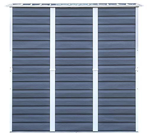 Arrow Shed SBS64 Shed-in-a-Box Compact Galvanized Steel Storage Shed with Pent Roof, 6'x4', Charcoal