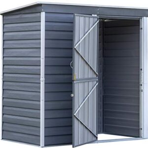 Arrow Shed SBS64 Shed-in-a-Box Compact Galvanized Steel Storage Shed with Pent Roof, 6'x4', Charcoal