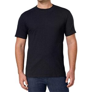 Kirkland Men's Crew Neck White T-Shirts 100% Combed Heavyweight Cotton (Pack of 6) (Black, XX-Large)