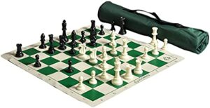 us chess quiver tournament chess set combination triple weighted (green)