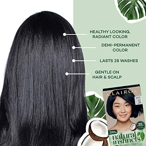 Clairol Natural Instincts Demi-Permanent Hair Dye, 3 Brown Black Hair Color, Pack of 1