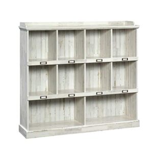 sauder barrister lane bookcase, l: 53.15" x w: 12.13" x h: 47.52", white plank finish