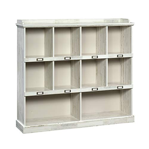 Sauder Barrister Lane Bookcase, L: 53.15" x W: 12.13" x H: 47.52", White Plank finish