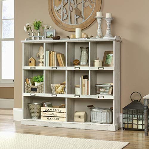 Sauder Barrister Lane Bookcase, L: 53.15" x W: 12.13" x H: 47.52", White Plank finish