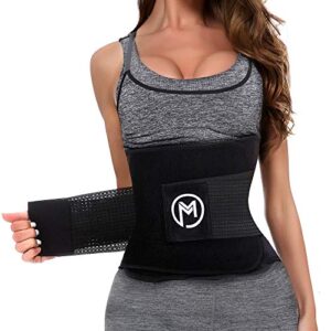 mermaid's mystery waist trainer for women weight loss trimmer belt sport sweat workout body shaper s black