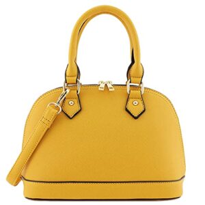 zip-around classic dome satchel (mustard)