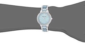 Anne Klein Women's AK/1413LBSV Silver-Tone and Light Blue Resin Bracelet Watch