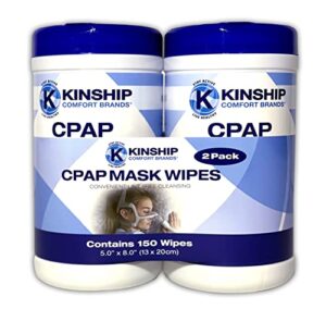 cpap mask cleaning wipes (150 count, 2-75 count canisters) unscented & lint-free cleaning for cpap & bipap machines