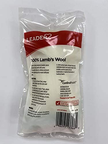 Leader 100% Lambs Wool Padding, Provides Cushioning Comfort and Pain Relief Between Toes, 3/8 oz