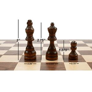 GSE Chess Set 15" x 15" Wooden Chess Game Set - Folding Chess Board Set with Chess Pieces & Storage Box - Wooden Chess Set Board Game (Non-Magnetic Chess Set)