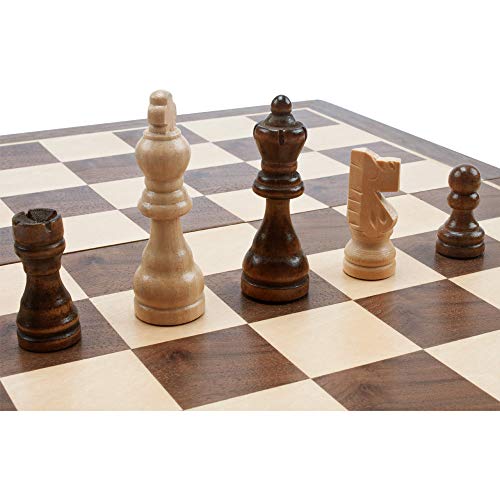 GSE Chess Set 15" x 15" Wooden Chess Game Set - Folding Chess Board Set with Chess Pieces & Storage Box - Wooden Chess Set Board Game (Non-Magnetic Chess Set)