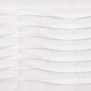 Lush Decor, 18” x 52”, White Wave Texture Valance | Pleated Ruffle Fold Window Kitchen Curtain (Single)