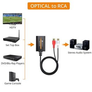 Neoteck 192kHz DAC Converter SPDIF to RCA Built-in Audio Amplifier Chipset and RCA Cable, Small and Lightweight Compatible with HDTVs, Set-Top Boxes and DVD/Blu-Ray Players