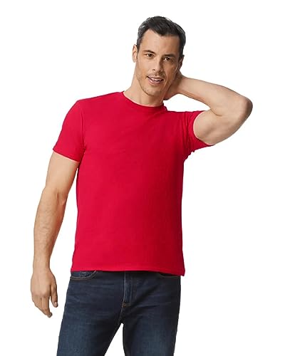 Gildan Adult Softstyle Cotton T-Shirt, Style G64000, Multipack, Red (2-Pack), Medium