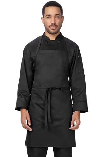 Chef Works Unisex Sustainable Bib Apron, Black, One Size