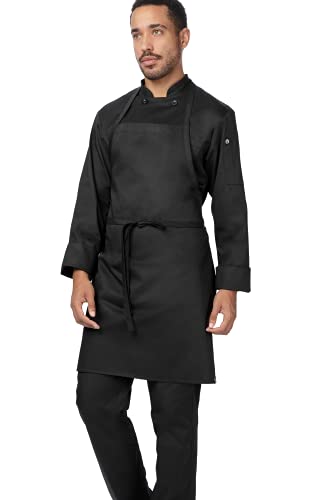 Chef Works Unisex Sustainable Bib Apron, Black, One Size