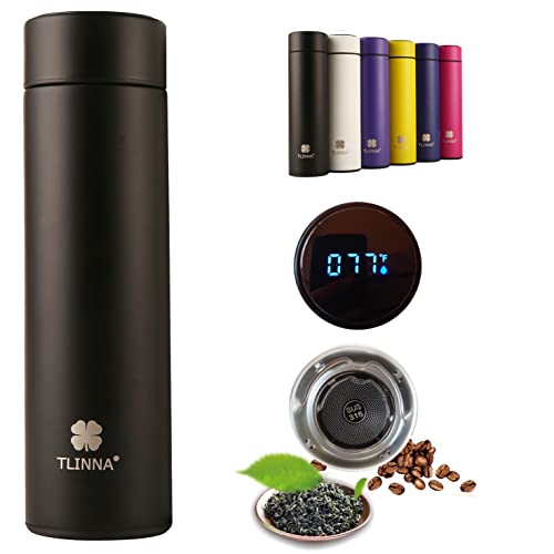 Coffee thermos,Coffee bottle,Tea Infuser Bottle,Smart Sports Water Bottle with LED Temperature Display,Double Wall Vacuum Insulated Water Bottle, Stay Hot for 24 Hrs,Cold for 24 Hrs