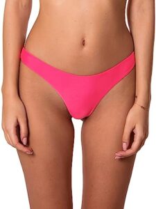 relleciga women's watermelon red cheeky brazilian cut bikini bottom size medium