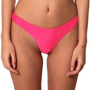 RELLECIGA Women's Watermelon Red Cheeky Brazilian Cut Bikini Bottom Size Medium