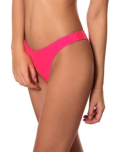 RELLECIGA Women's Watermelon Red Cheeky Brazilian Cut Bikini Bottom Size Medium