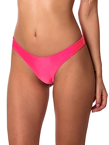 RELLECIGA Women's Watermelon Red Cheeky Brazilian Cut Bikini Bottom Size Medium