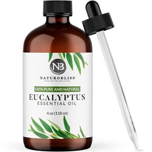 naturobliss 100% pure natural undiluted eucalyptus essential oil (4oz) premium therapeutic grade aromatherapy