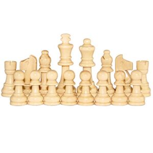 ASNEY Wooden Chess Pieces, Tournament Staunton Wood Chessmen Pieces Only, 3.15” King Figures Chess Game Pawns Figurine Pieces, Includes Storage Bag