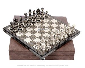 blessings decor collectible premium metal brass chess board game set brass chess pieces men with free complimentary box