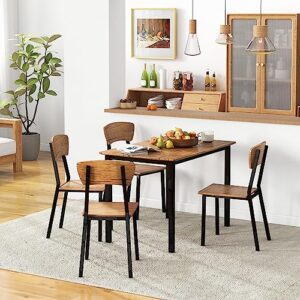 HOMCOM 5 Piece Industrial Dining Table Set for 4, Rectangular Kitchen Table and Chairs, Dining Room Set for Small Space