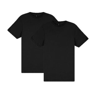 gildan adult softstyle cotton t-shirt, style g64000, multipack, black (2-pack), large